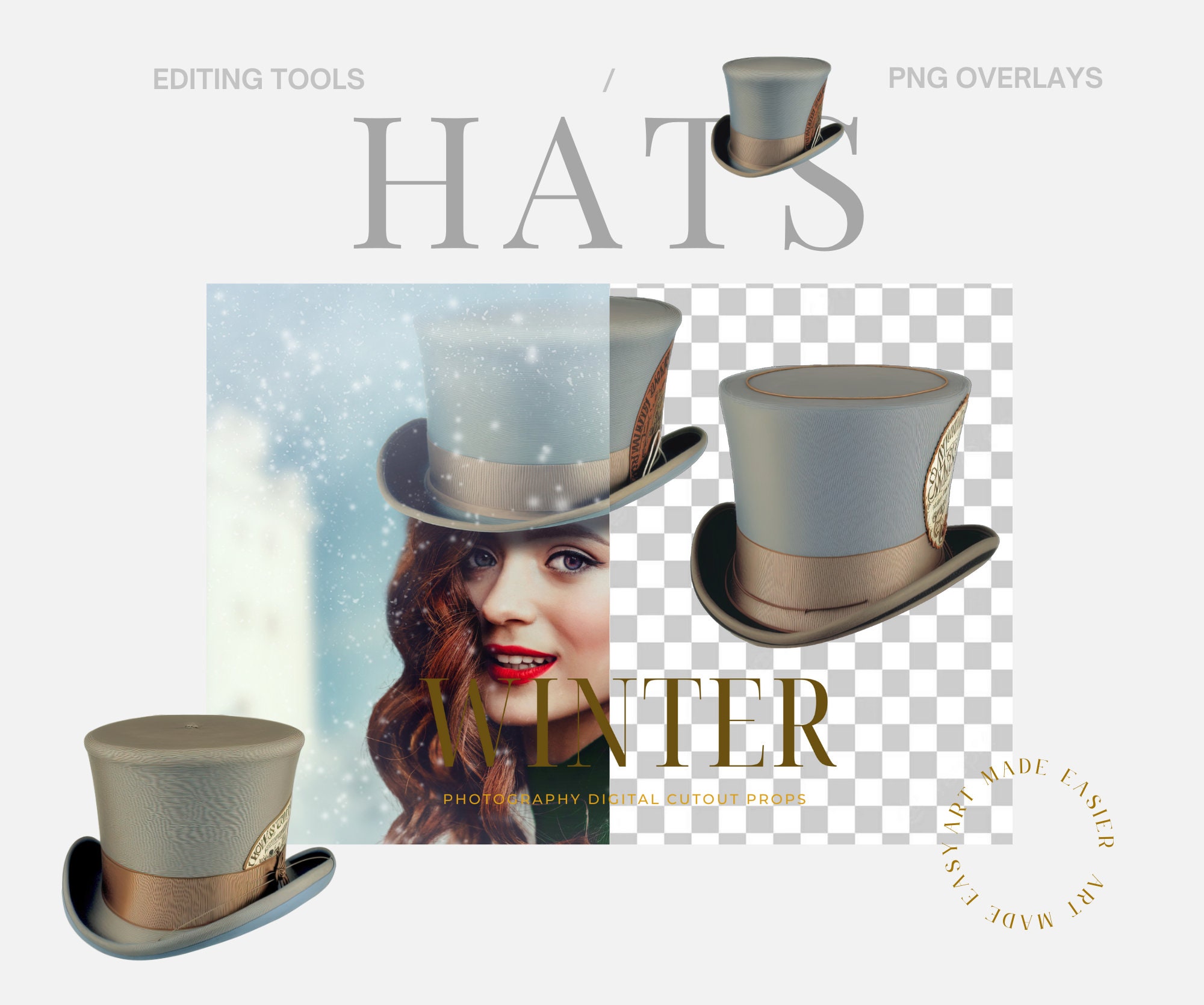 Victorian Top Hat PNG Overlays Steampunk Fantasy Accessories Portrait ...