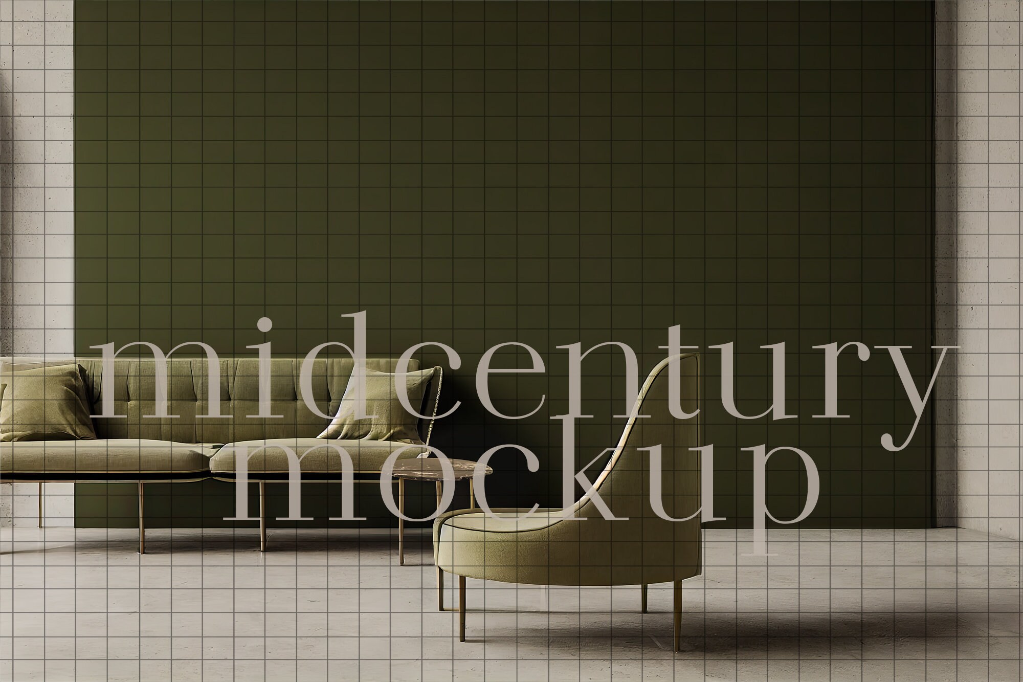 Midcentury Modern Blank Wall Mockup Minimalist Modern Mockup Mid ...