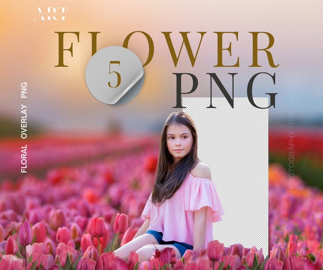 Flower Field Png Tulip Field Overlay Pink Flower Clipart Flower ...