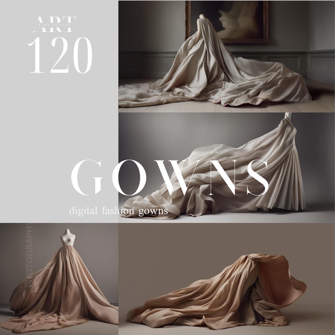 Dress Overlay Fine Art Backdrops Dress Clipart Flowing Fabric Digital ...