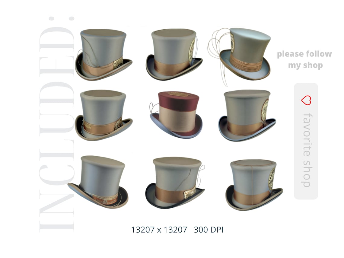Victorian Top Hat PNG Overlays Steampunk Fantasy Accessories Portrait ...