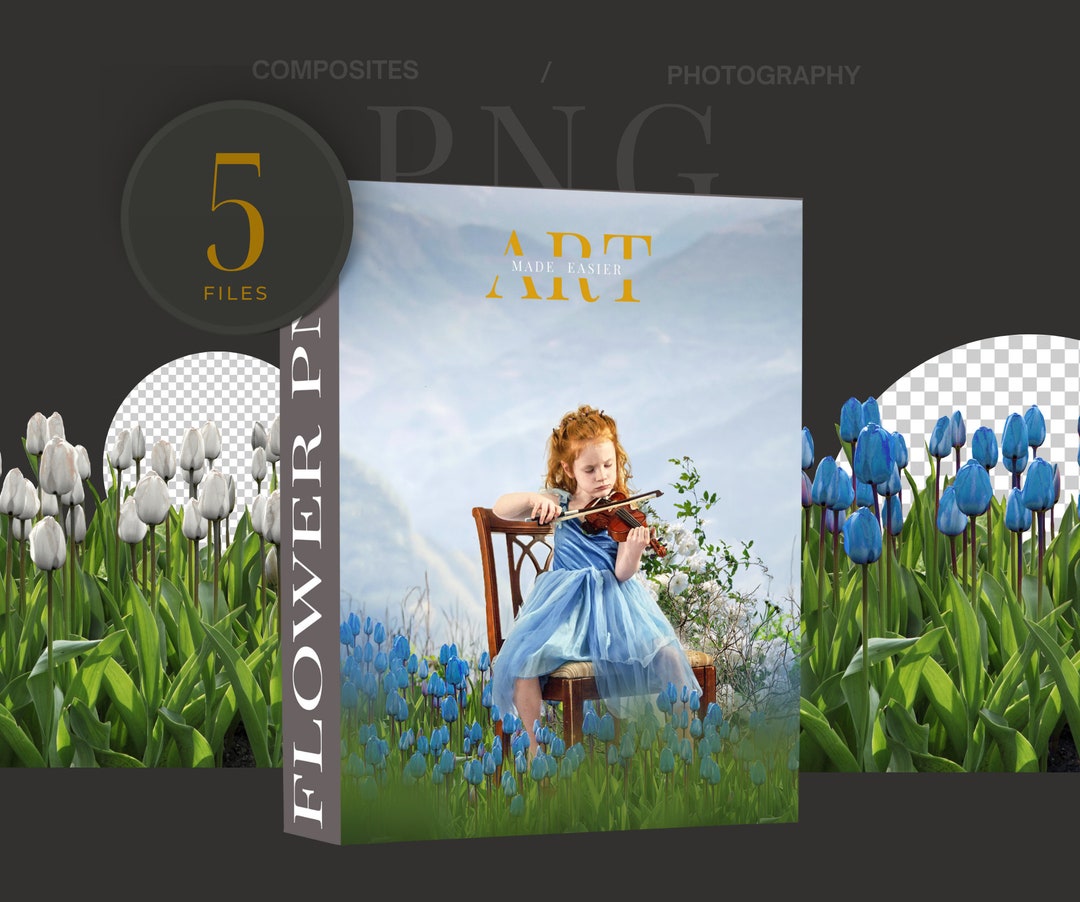 Flower PNG Overlays Floral PNG Digital Tulip Flower Cutout Real Flower ...