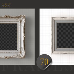 White Digital Ornate Frame Fancy Frame Digital Frame Mockup Bundle ...