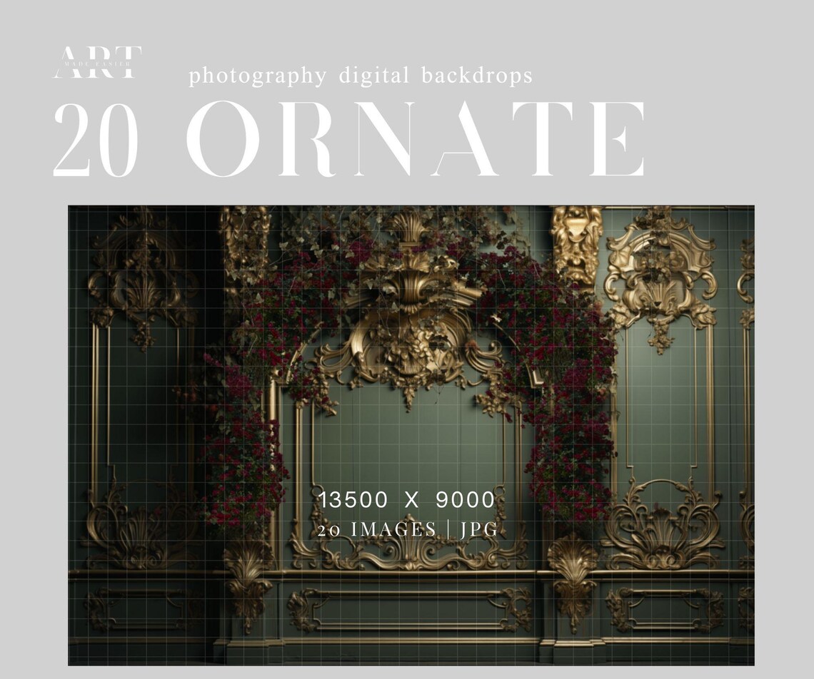 Rococo Ornate Background, Baroque Style Studio Photography Backdrop ...