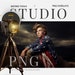Vintage Studio Light PNG Spotlight Overlays Gold Brass Vintage Light ...