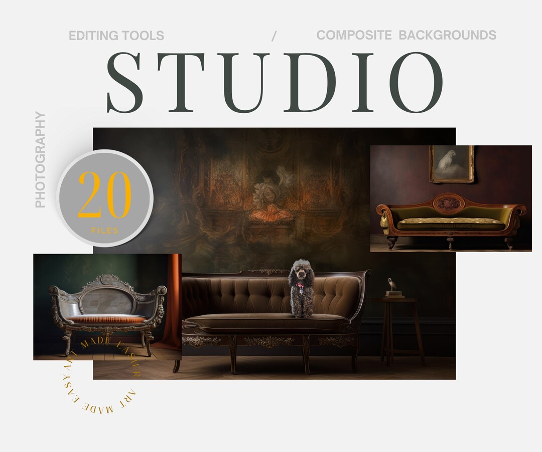 Pet Portrait Digital Backdrop Dog Photoshop Pet Digital Background Dark ...