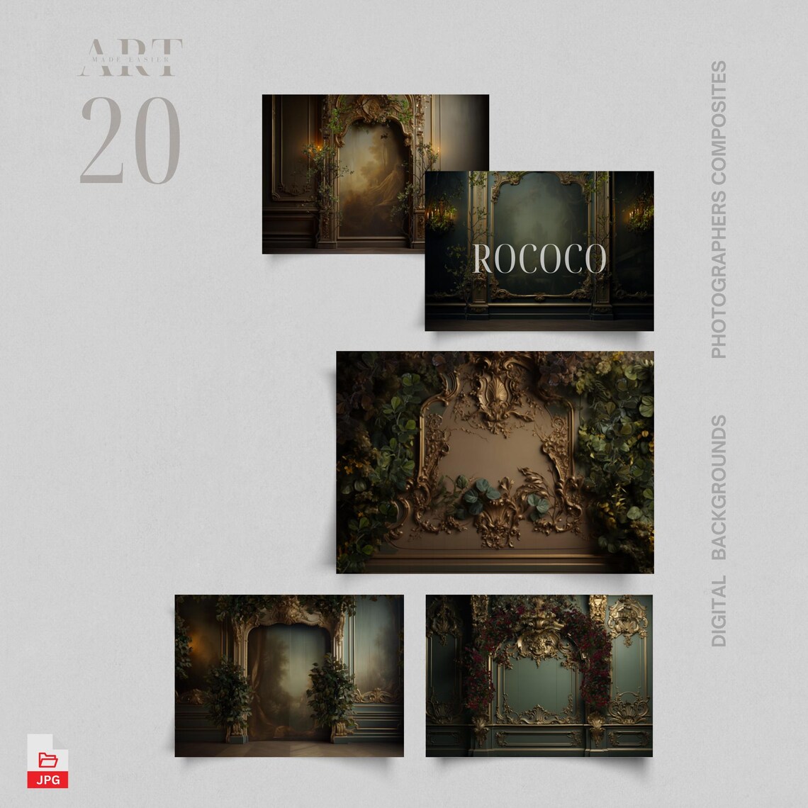 Rococo Ornate Background, Baroque Style Studio Photography Backdrop ...