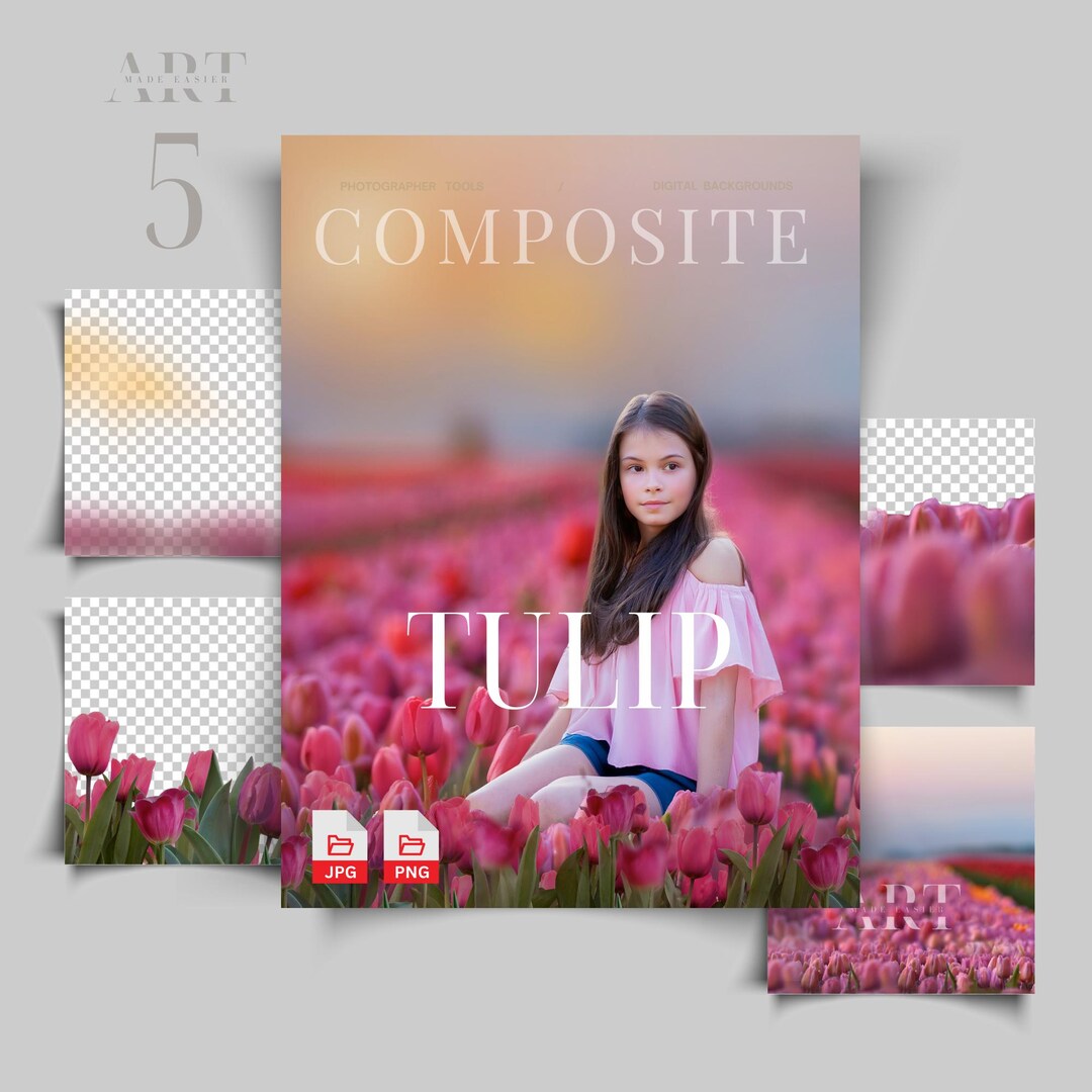 Flower Field Png Tulip Field Overlay Pink Flower Clipart Flower ...