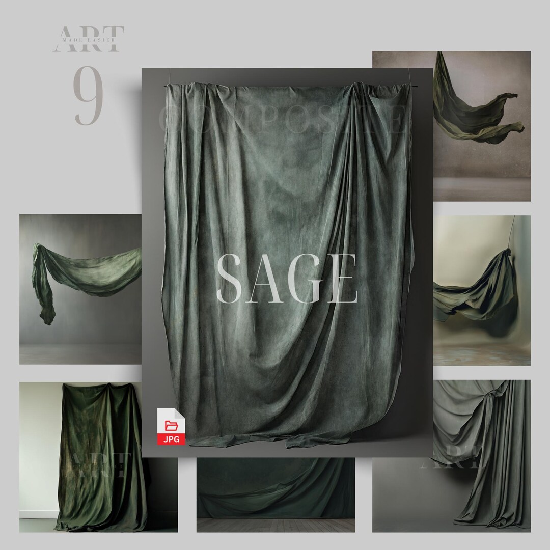 Sage Green Fabric Backdrop, Hanging Cloth Studio Background, Soft ...