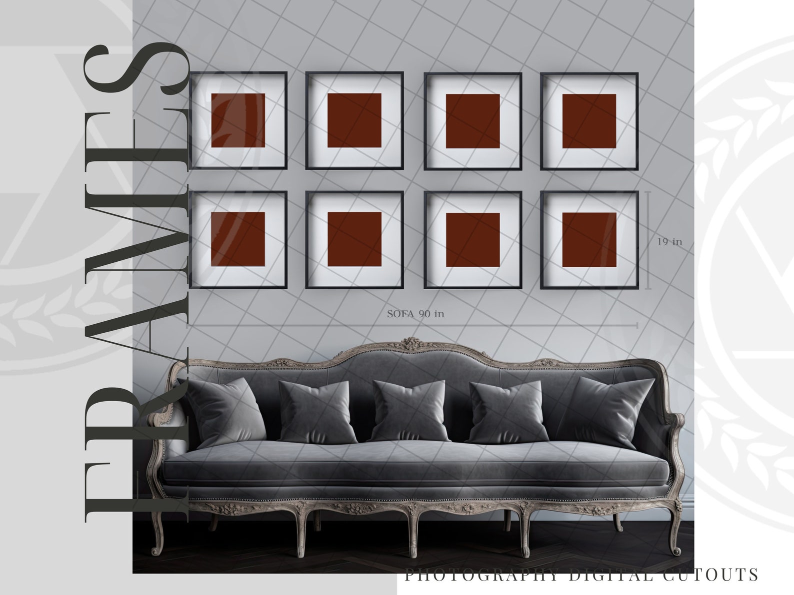 IKEA Frame Wall Mockups Mat Frame Templates Square Frame Mockups Wall ...