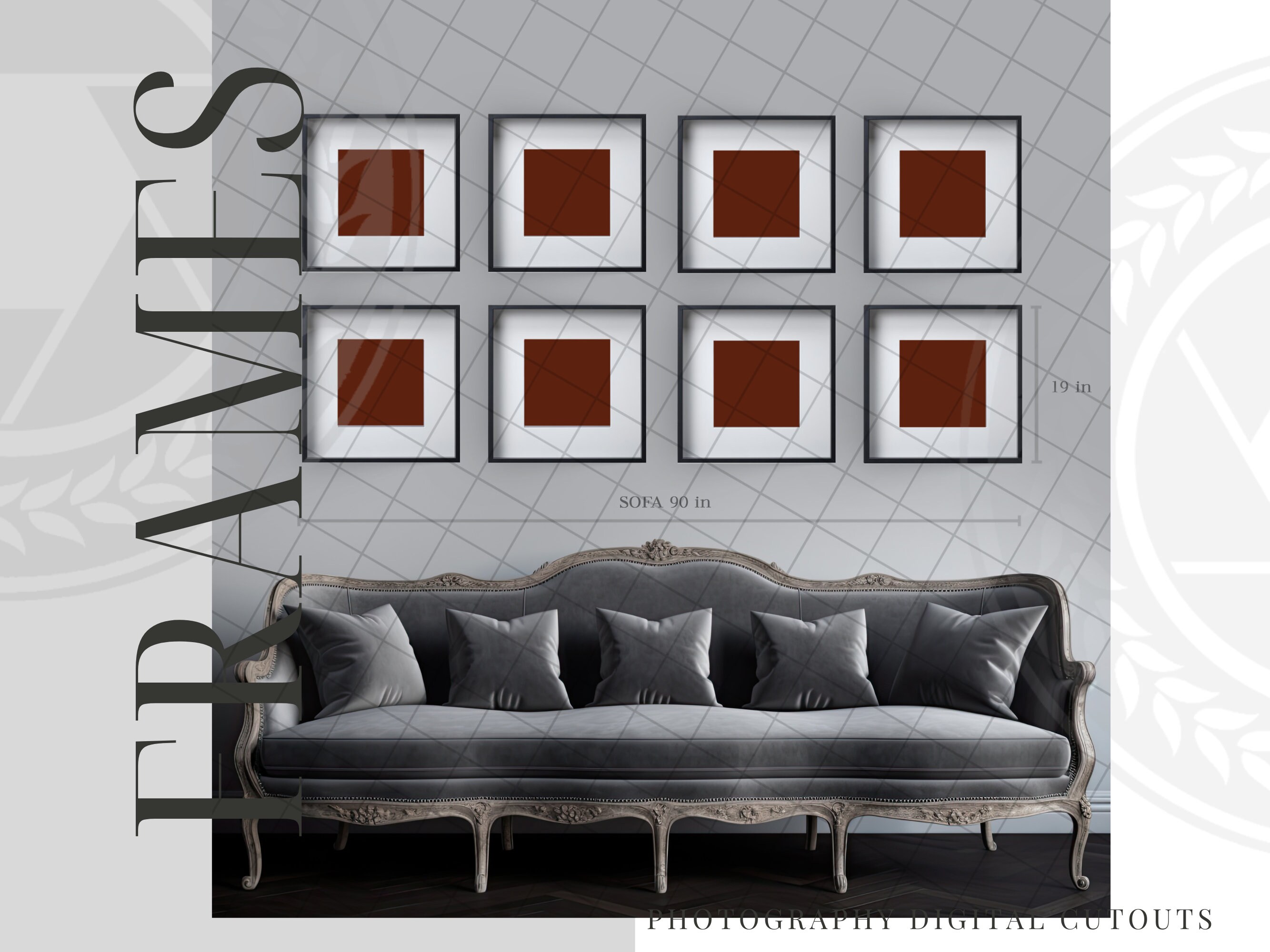 IKEA Frame Wall Mockups Mat Frame Templates Square Frame Mockups Wall ...