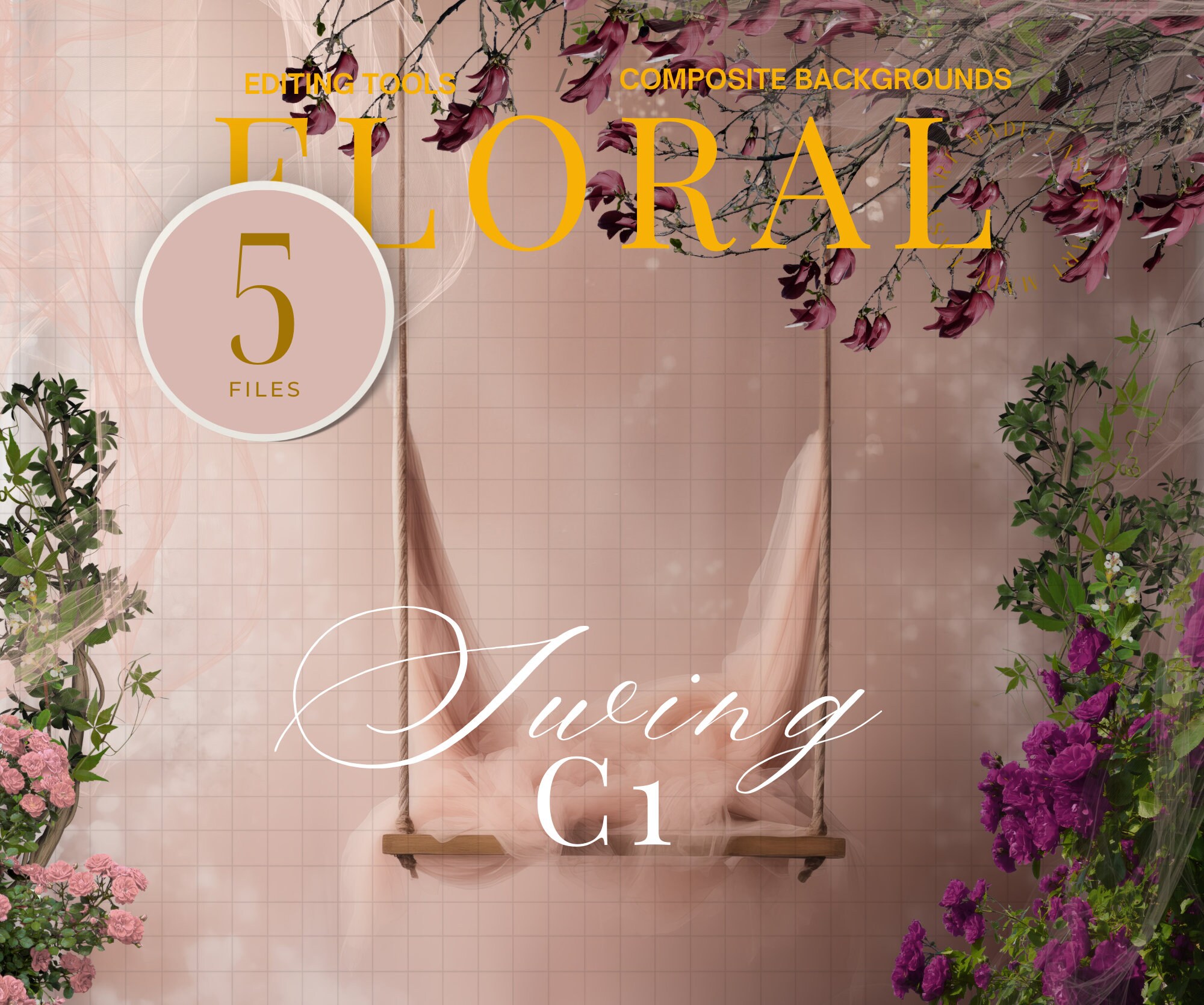 Studio Swing Digital Backdrop Swing Digital Background Flower Wood Swing Floral Studio ...