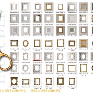 White Digital Ornate Frame Fancy Frame Digital Frame Mockup Bundle ...