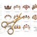 Gold Red Ruby Tiara Bundle PNG Photo Overlay AI Clipart PNG Files Fine ...