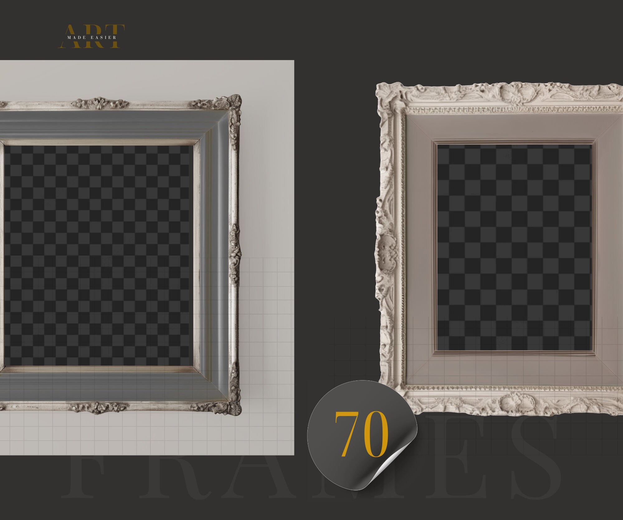 White Digital Ornate Frame Fancy Frame Digital Frame Mockup Bundle ...