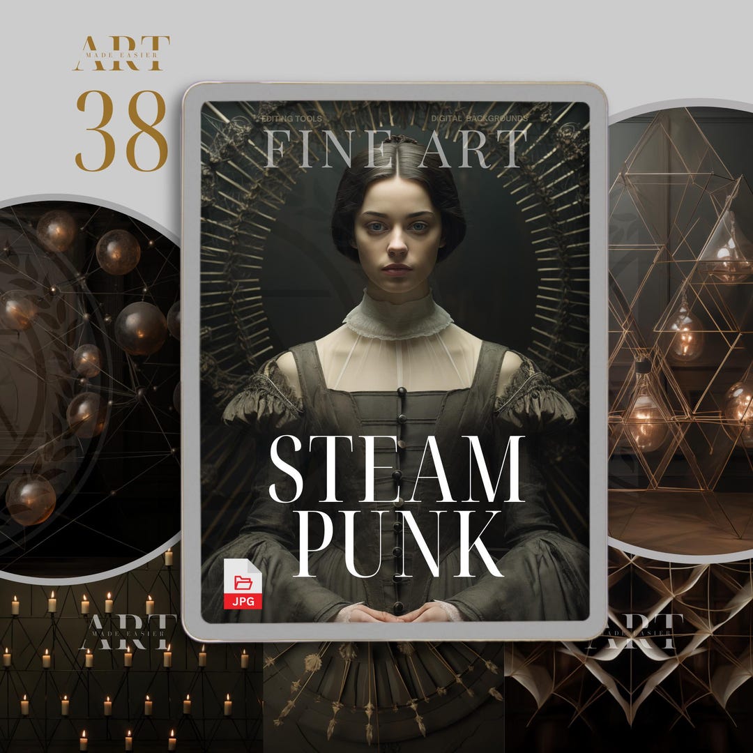 Steampunk Background Virtual Background Masculine Digital Grunge ...