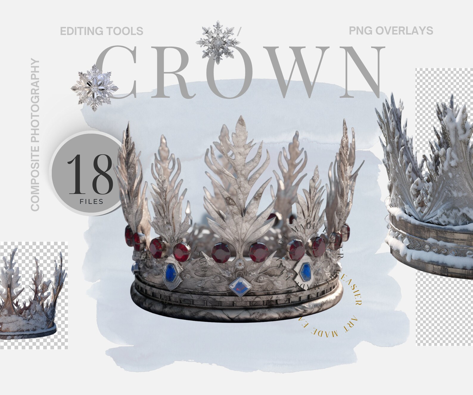 Diamond Tiara PNG Overlay, Winter Princess Crown for Photoshop ...
