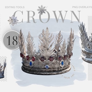 Diamond Tiara PNG Overlay, Winter Princess Crown for Photoshop ...