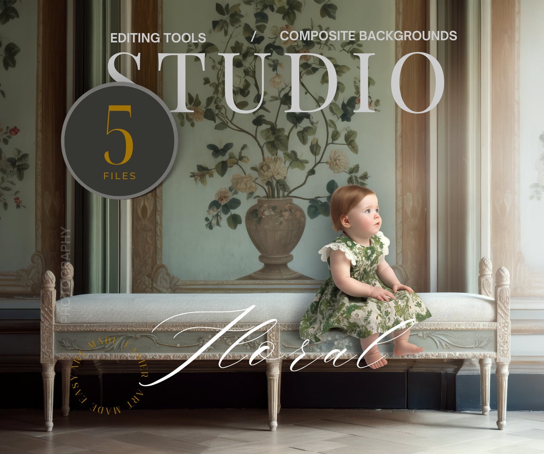 Floral Baby Photography Backdrop Baby Floral Interior Digital Toddler ...