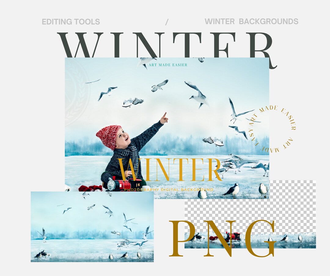 Winter Digital Background Frozen Lake Digital Winter Ice Backdrop ...