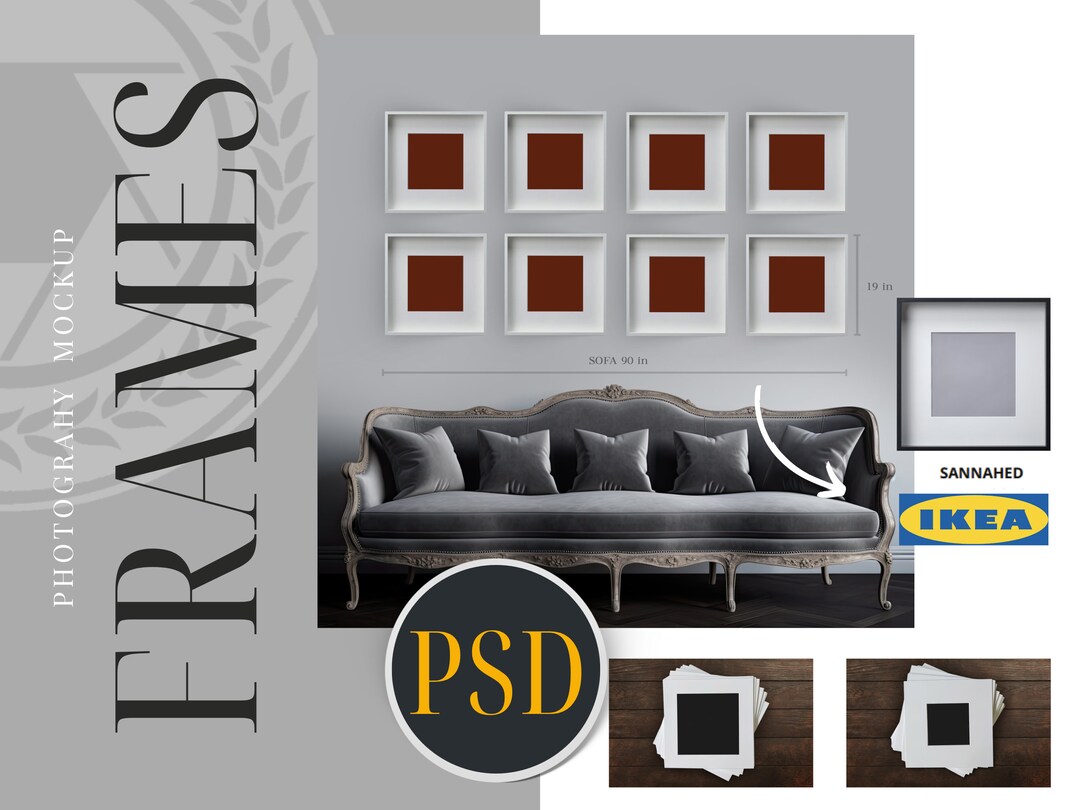 IKEA Frame Wall Mockups Mat Frame Templates Square Frame - Etsy