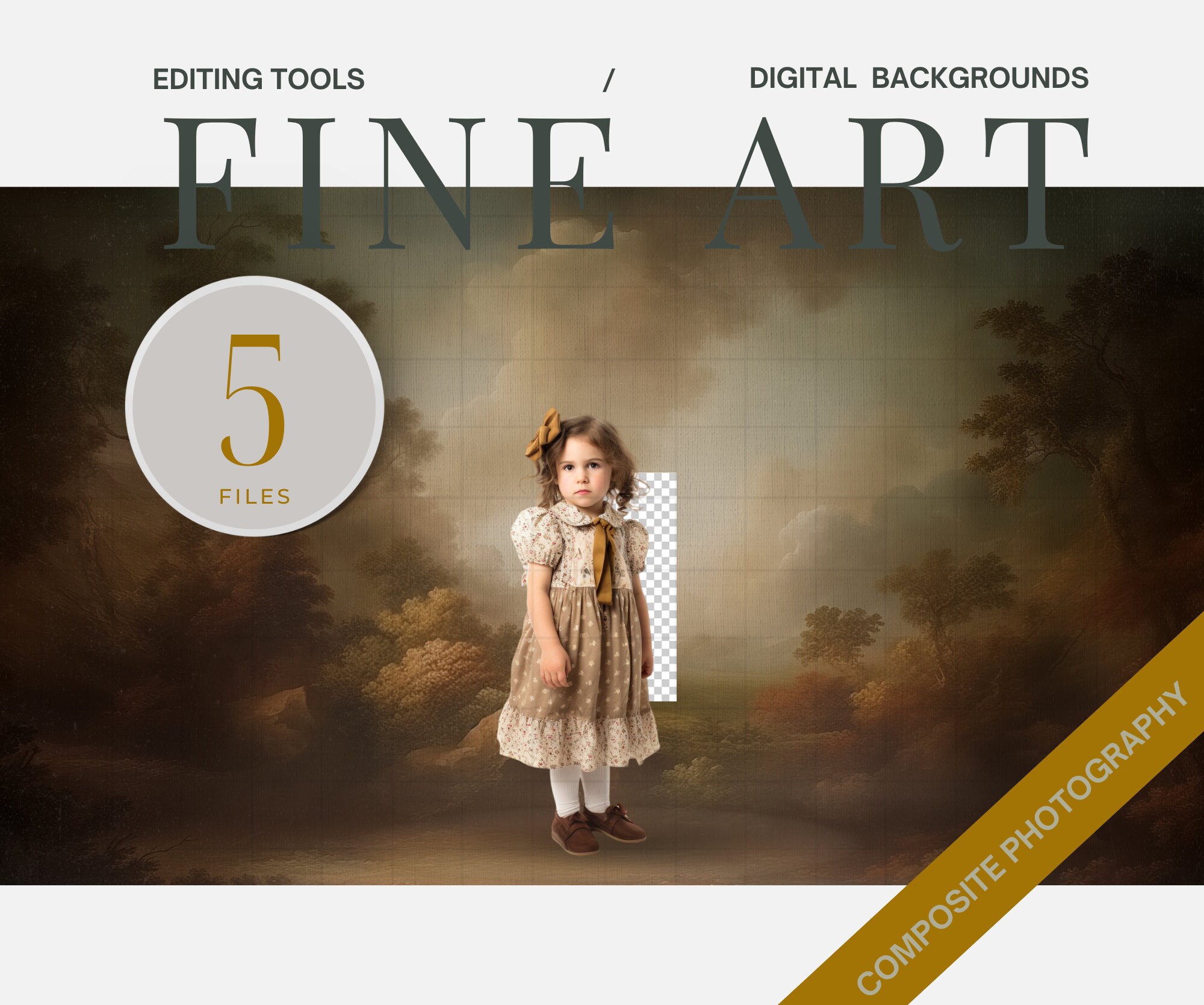 Portrait Canvas Studio Background Brown Fine Art Digital Landscape ...