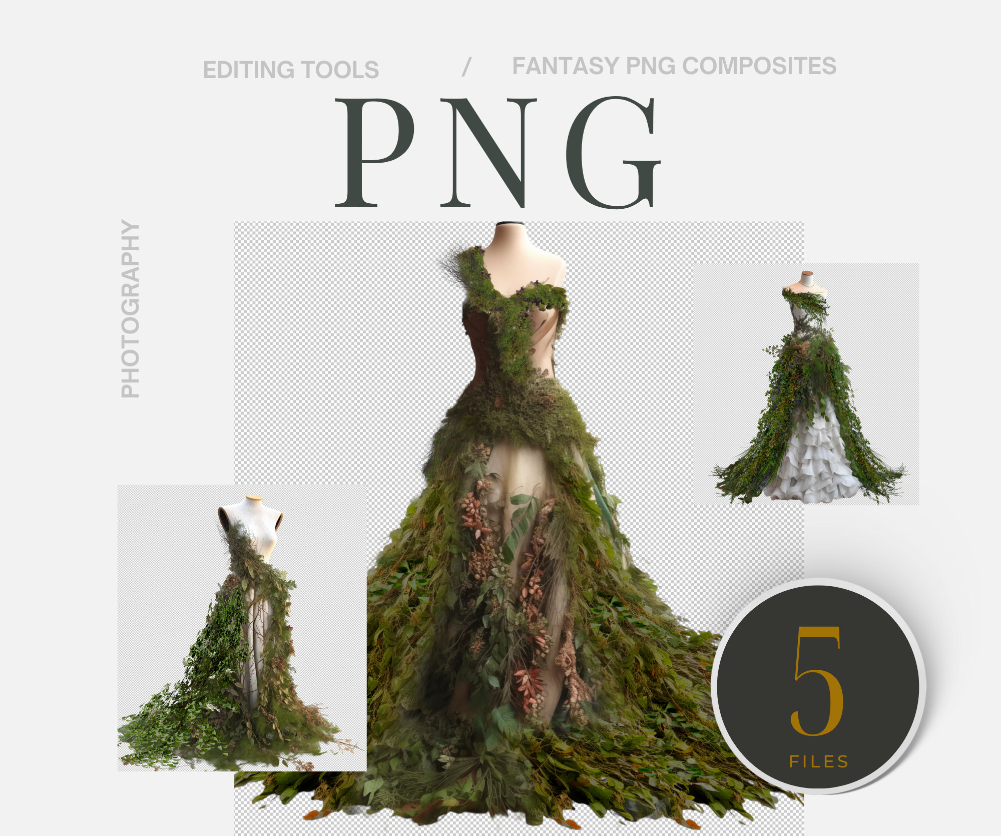 Fashion Composite Gown Digital Fantasy Gown Forest Tree Gown PNG ...