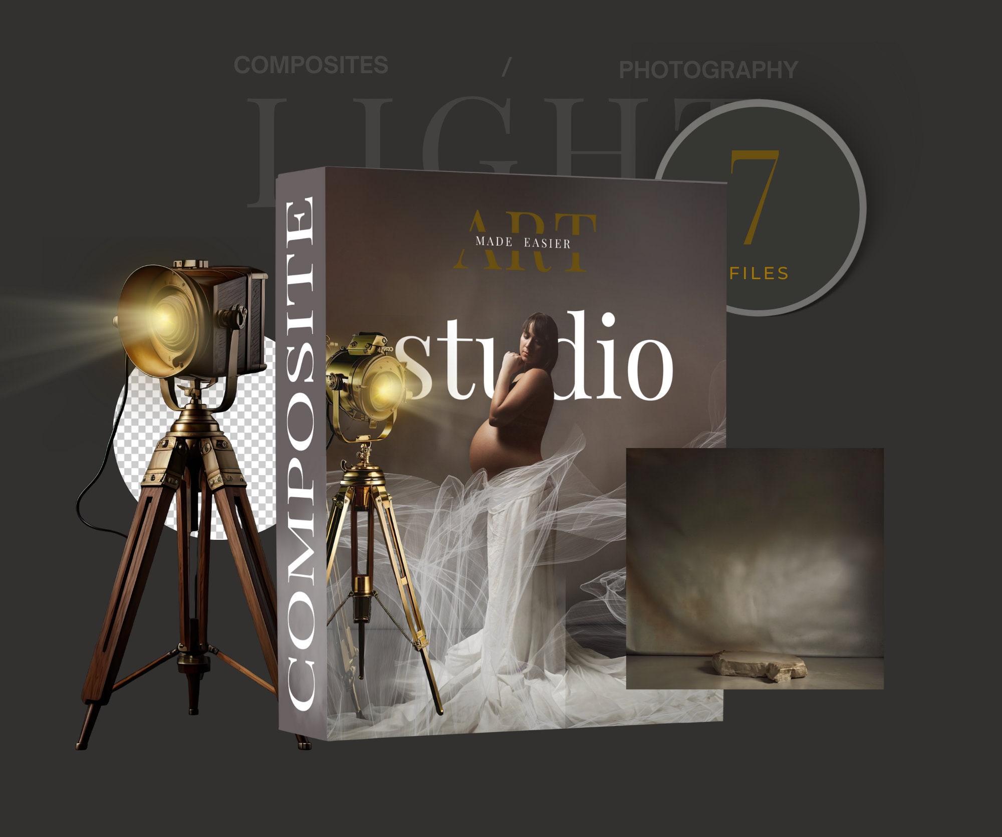 Studio Spotlight PNG Overlay, Vintage Light Effect for Photoshop ...