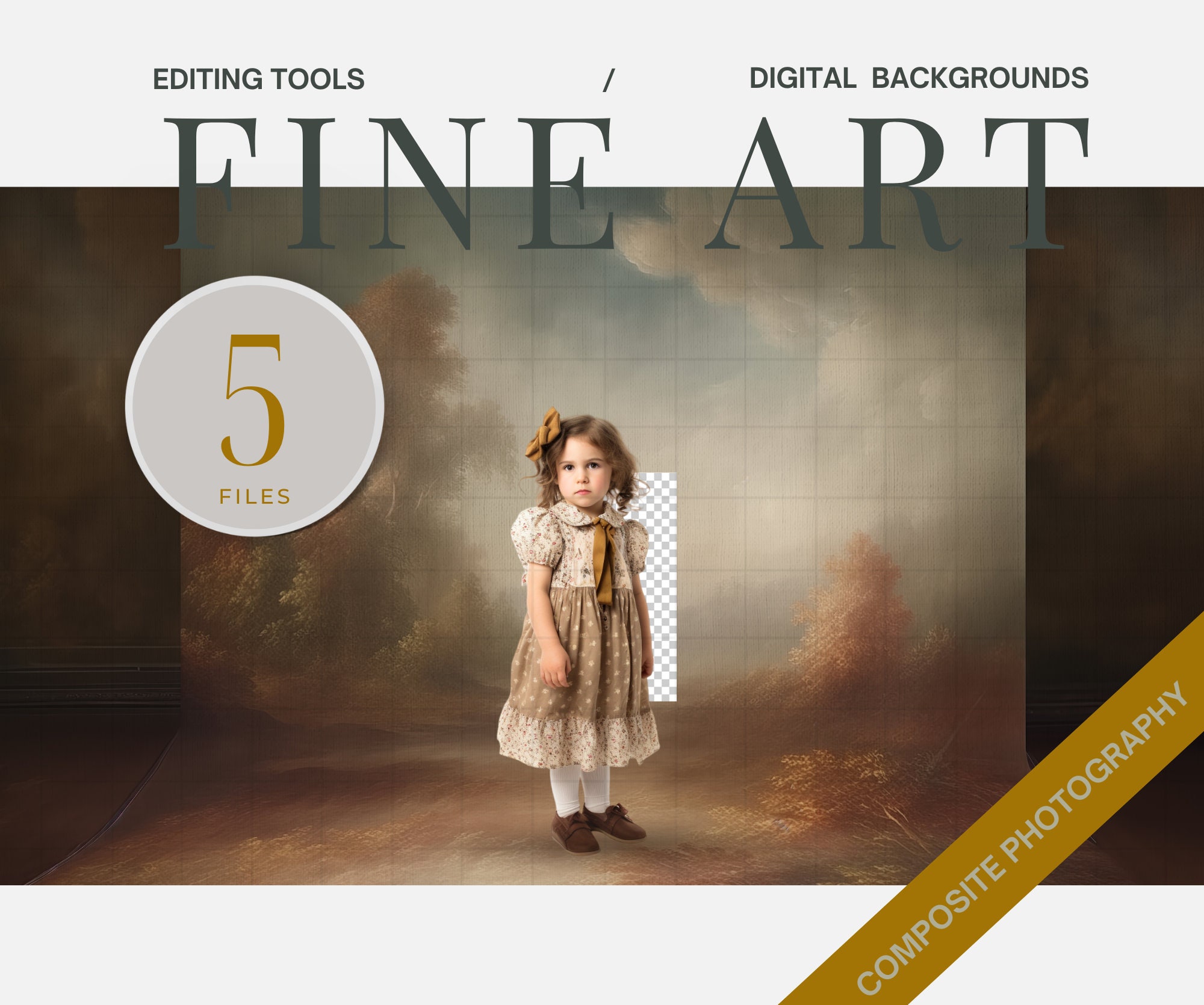 Portrait Canvas Studio Background Brown Fine Art Digital Landscape ...