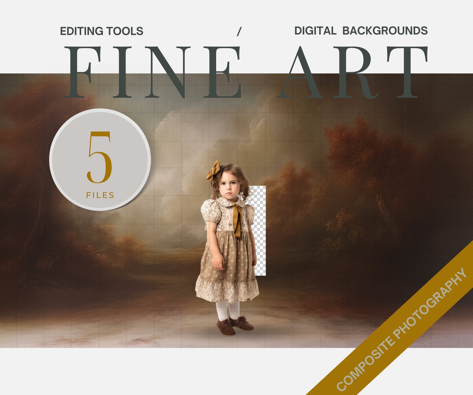 Portrait Canvas Studio Background Brown Fine Art Digital Landscape ...