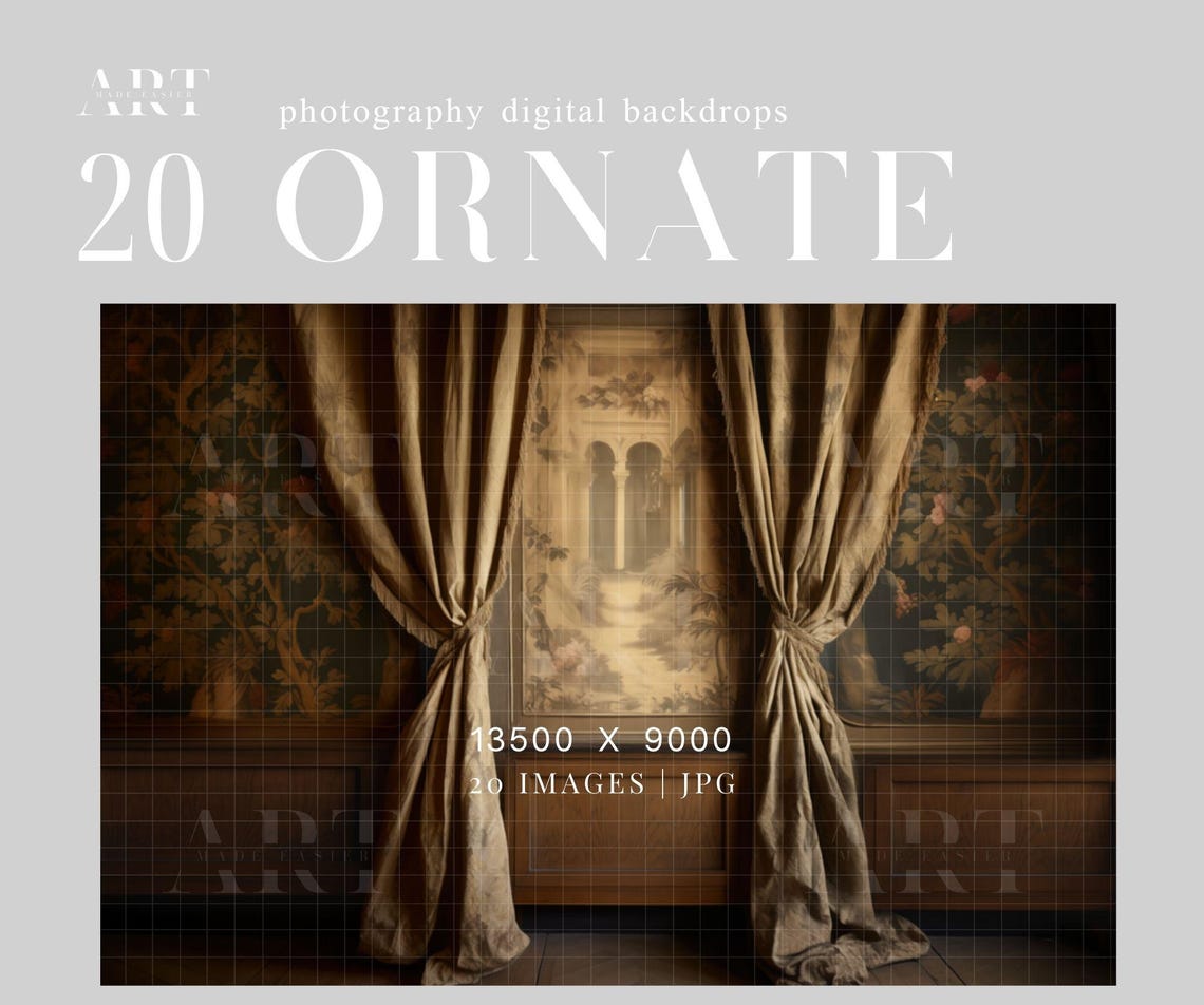 Rococo Background Ornate Backdrop Baroque Interior Greenery Backdrop ...