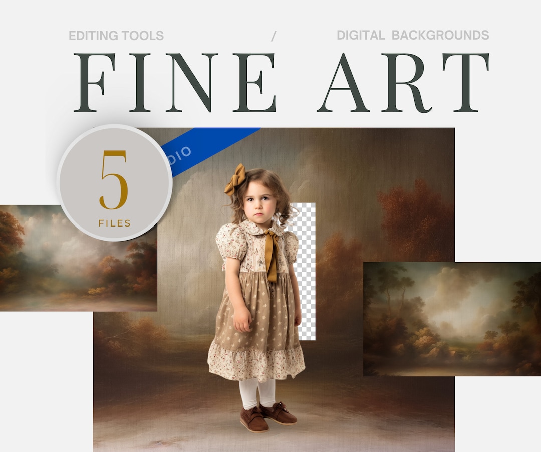 Portrait Canvas Studio Background Brown Fine Art Digital Landscape ...