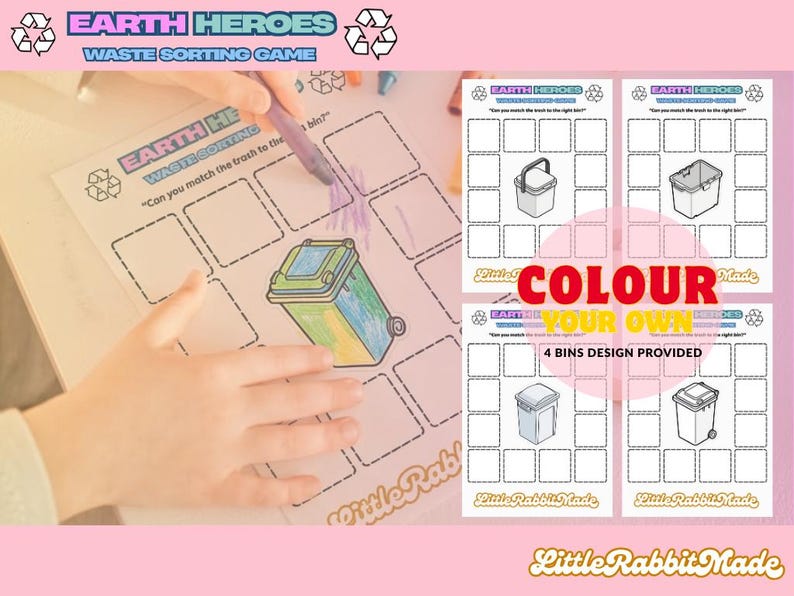 Waste Sorting Game, Printable Recycling Activity, Earth Day Paper Toy ...