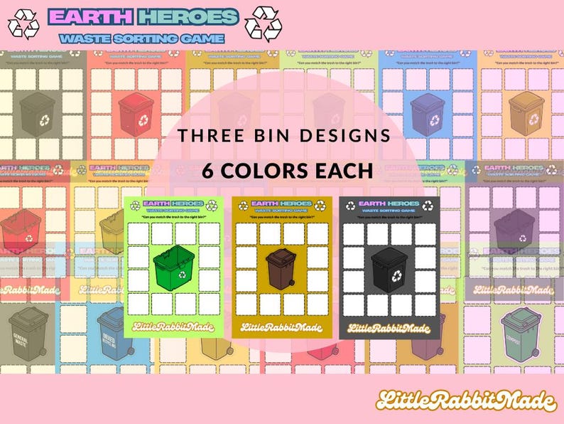 Waste Sorting Game, Printable Recycling Activity, Earth Day Paper Toy ...