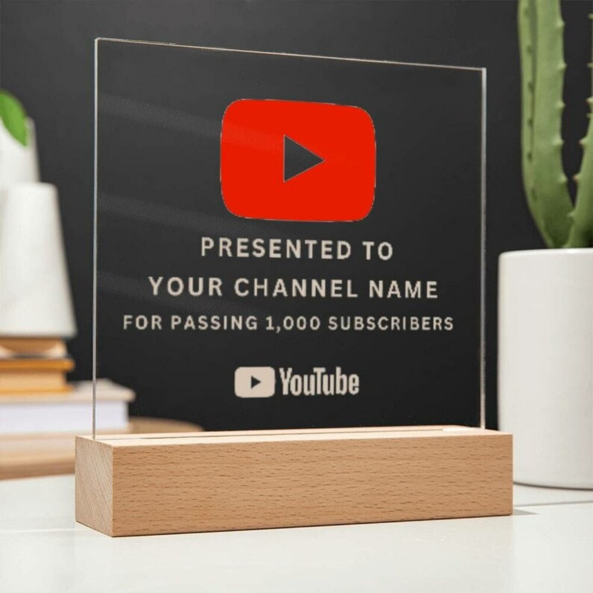 Youtube Play Button Acrylic Plaque Personalized Gift for - Etsy