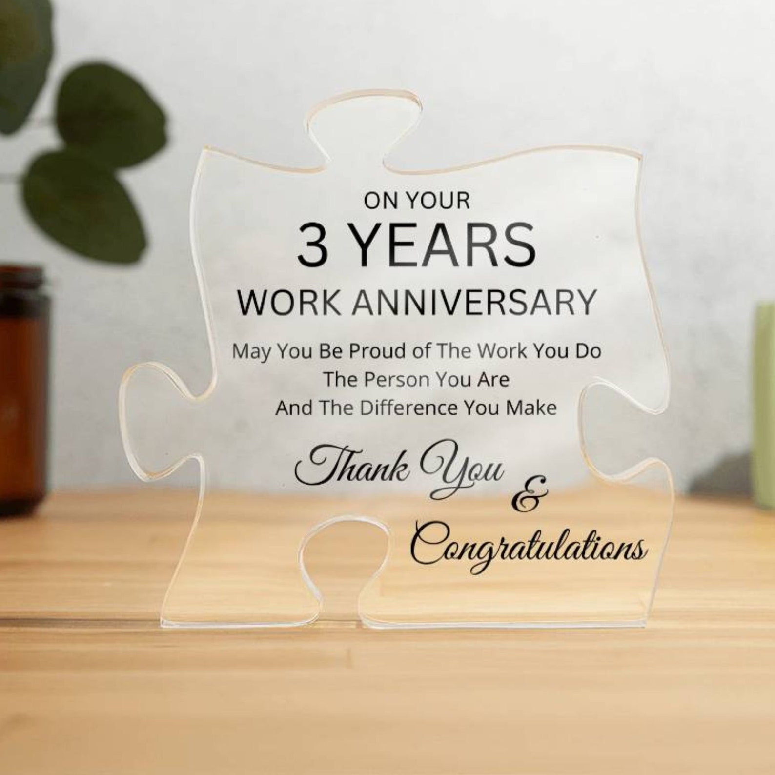 Work Anniversary Plaque, Years of Service, Employee Recognition, Work ...