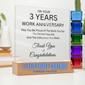 Work Anniversary Certificate, Work Anniversary Plaque, Years of Service ...