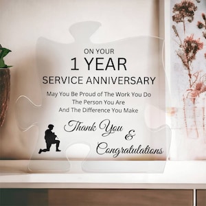Work Anniversary Plaque, Years of Service, Employee Recognition, Work ...