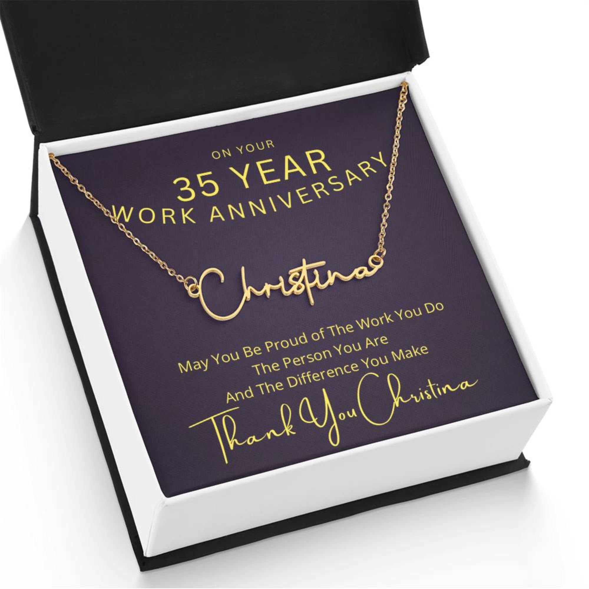 35 Year Work Anniversary Necklace for Women 35 Years of Service Gifts ...