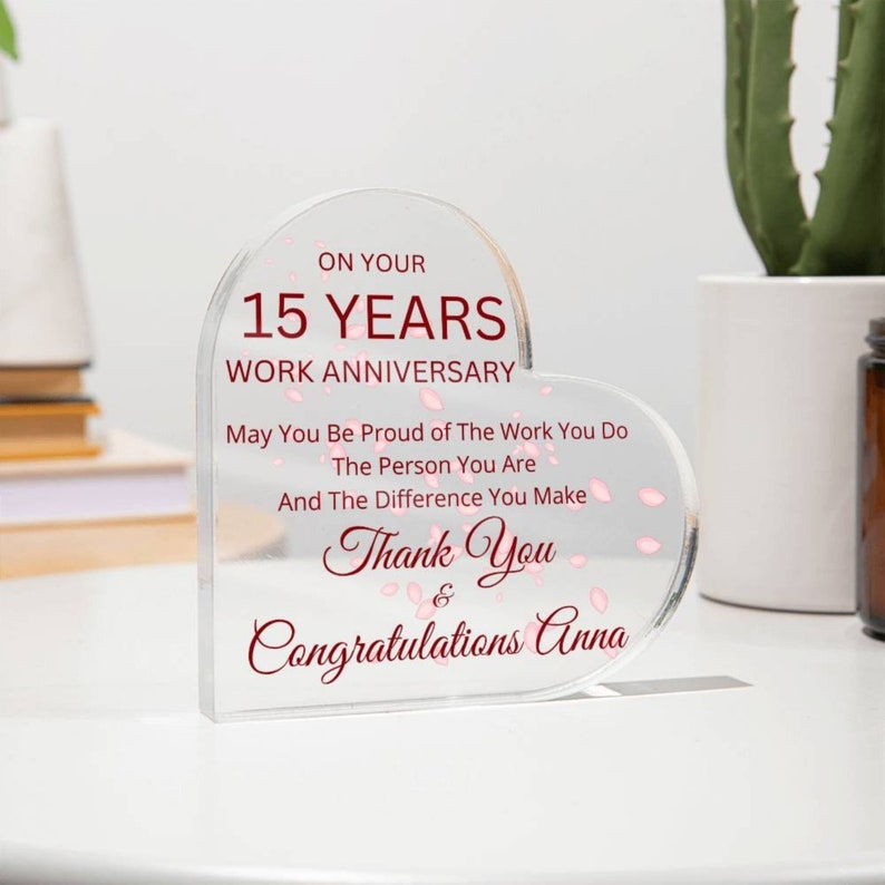 Work Anniversary Plaque, Years of Service, Employee Recognition, Work ...