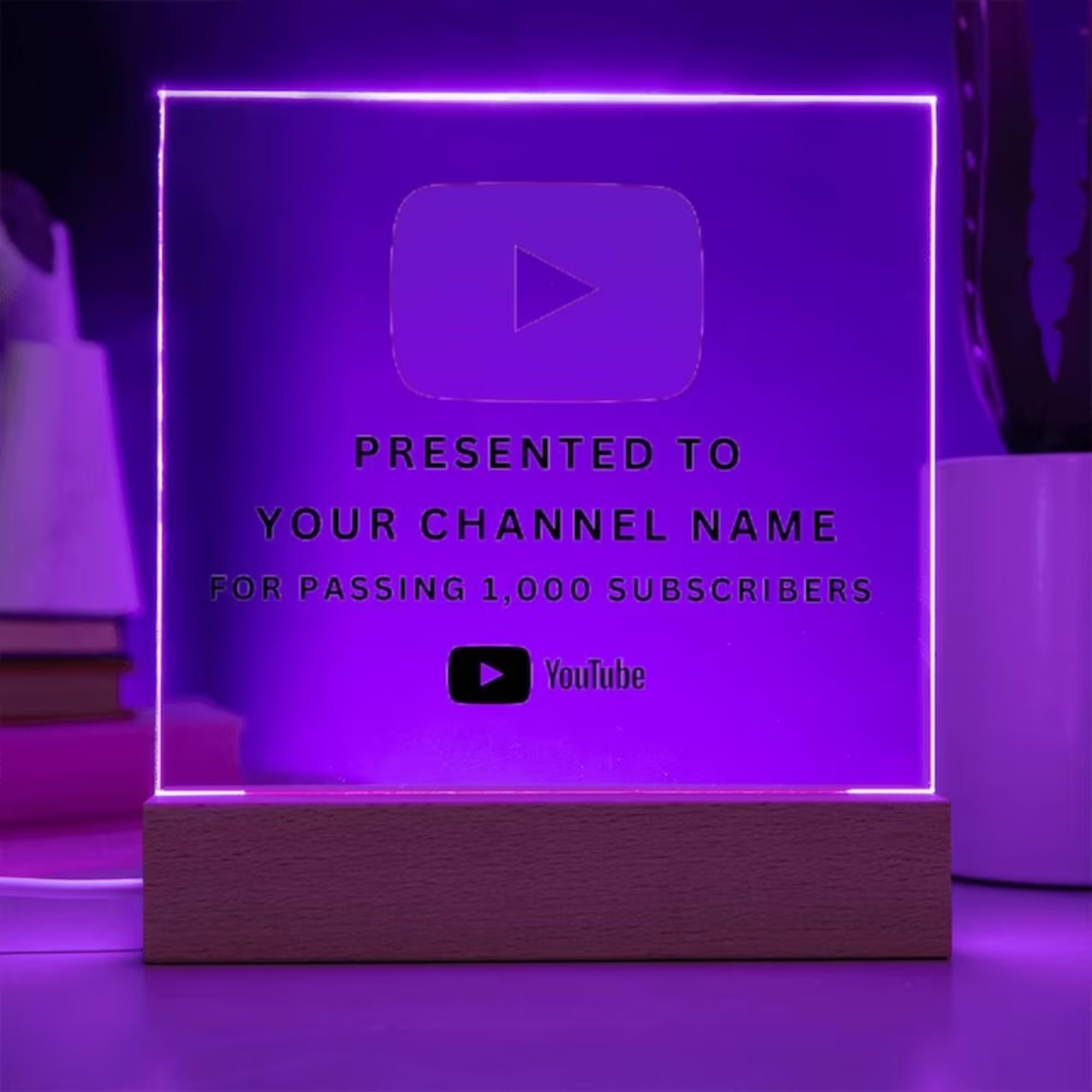 Custom Youtube Mini Plaque, Custom Youtube Play Button , Personalized ...
