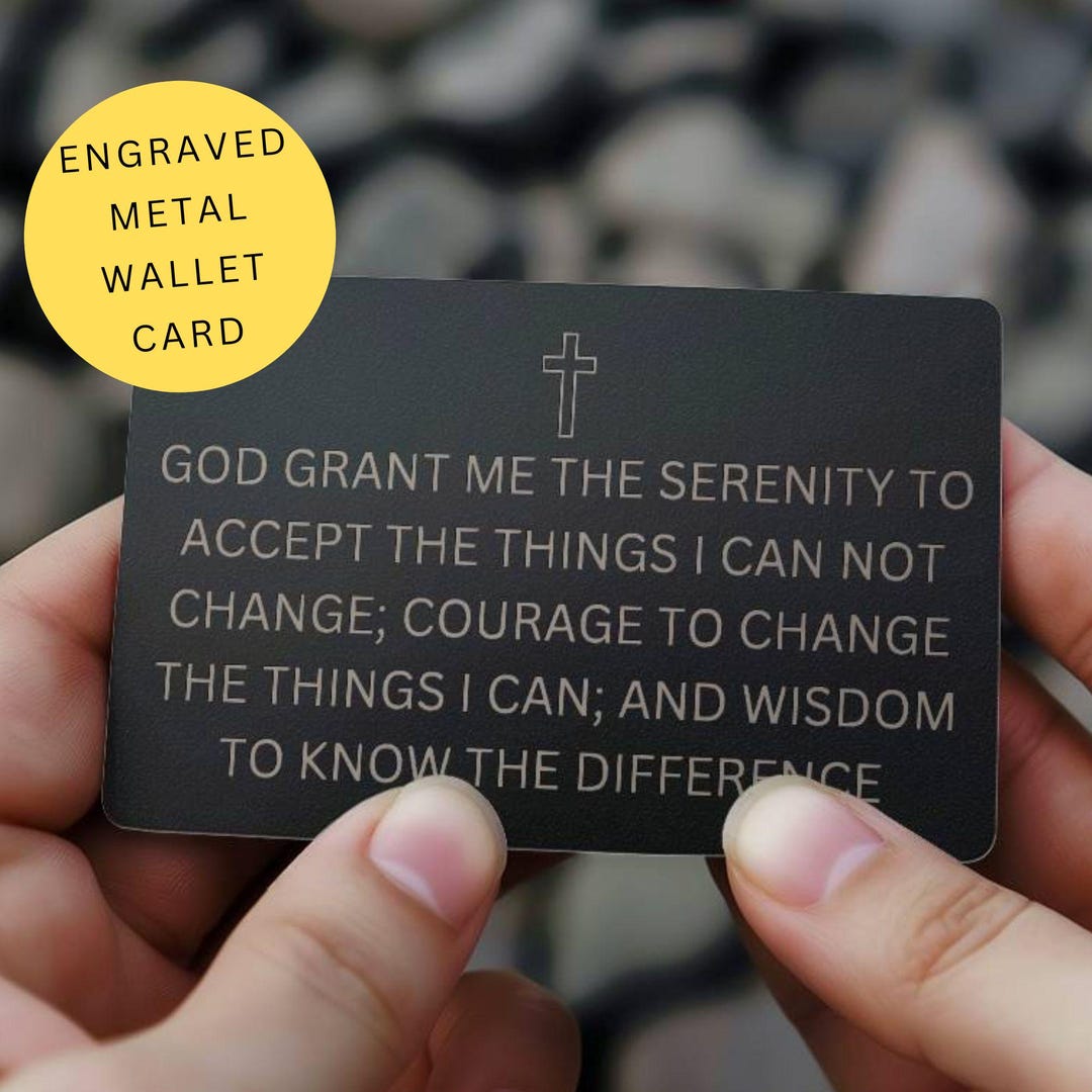 Serenity Prayer Gifts for Christian Lords Prayer, Engraved Metal Wallet ...