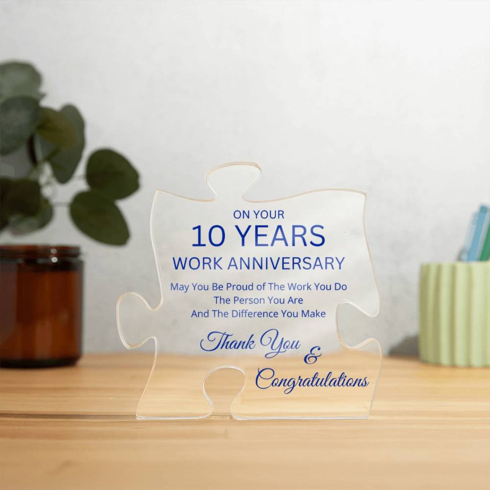 Work Anniversary Plaque, Years of Service, Employee Recognition, Work ...