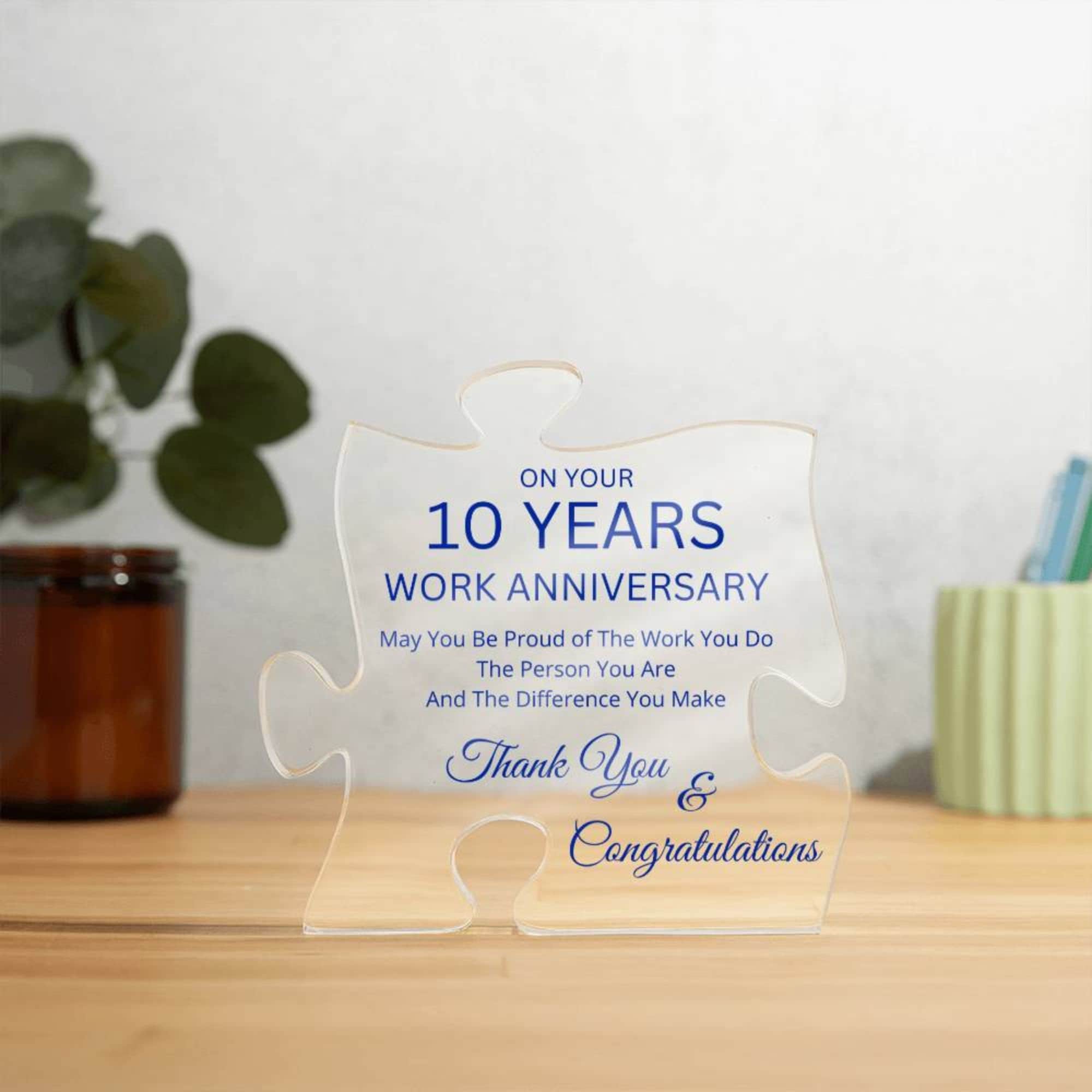 Work Anniversary Plaque, Years of Service, Employee Recognition, Work ...