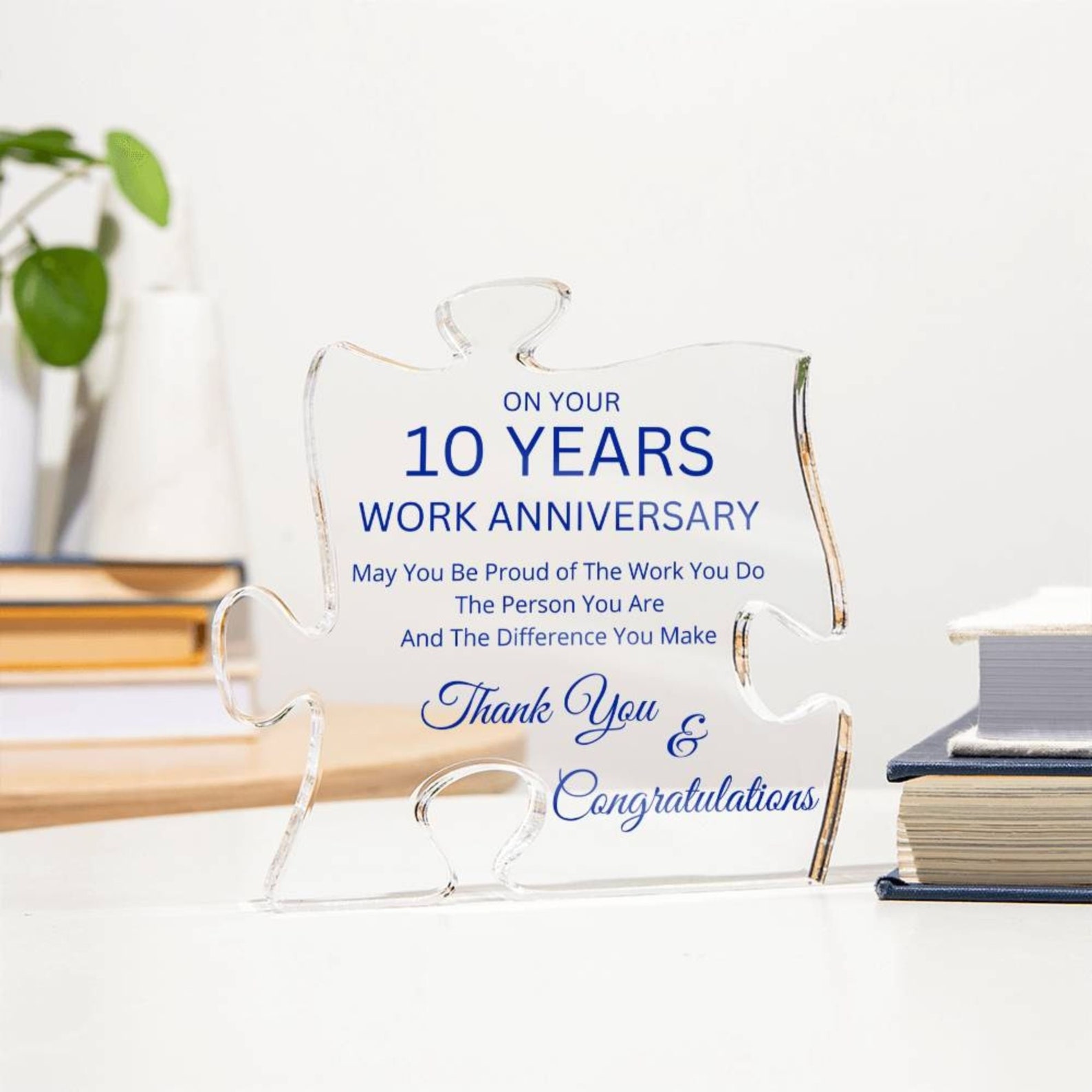 Work Anniversary Plaque, Years of Service, Employee Recognition, Work Appreciation, Company ...