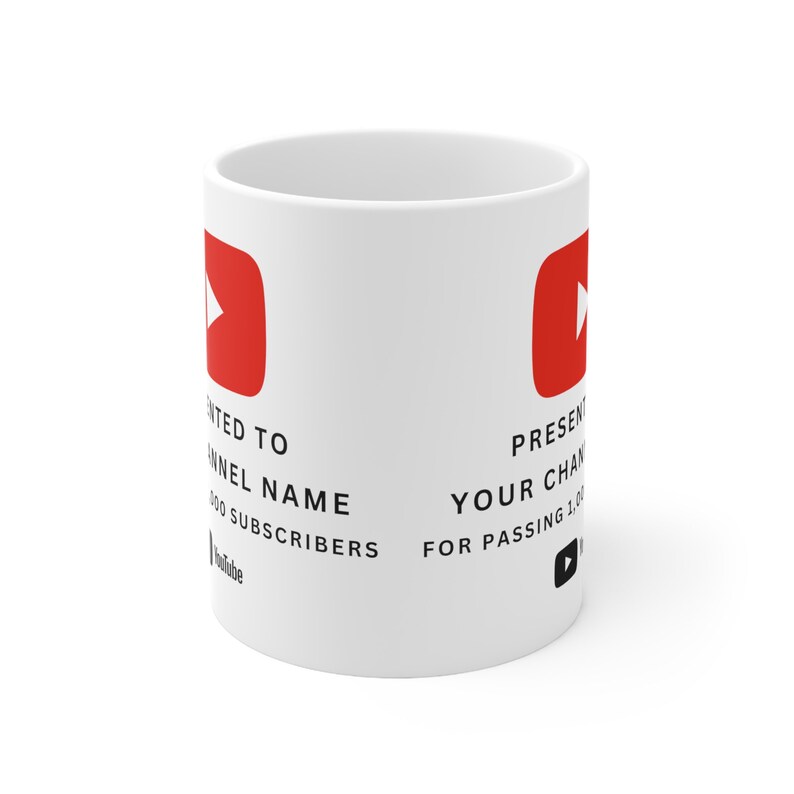 Youtube Play Button Coffee Tea Chocolate Mug, Personalized Gift for ...
