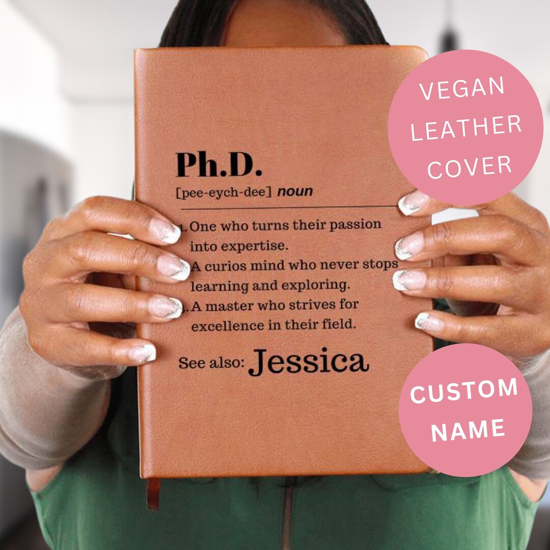 Custom Name Phd Graduation Journal, Personalized Leather Notebook Gift ...