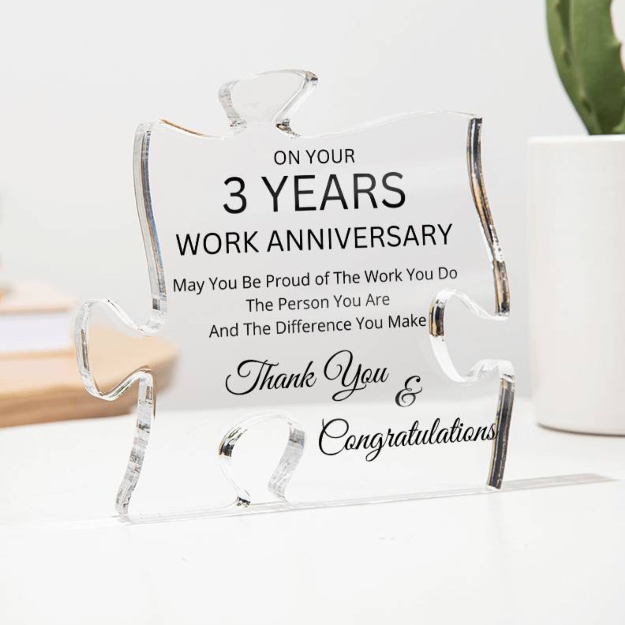 Work Anniversary Plaque Years of Service Employee - Etsy Canada