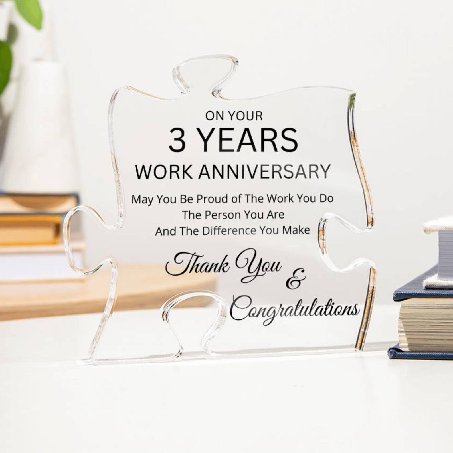 Work Anniversary Plaque, Years of Service, Employee Recognition, Work ...