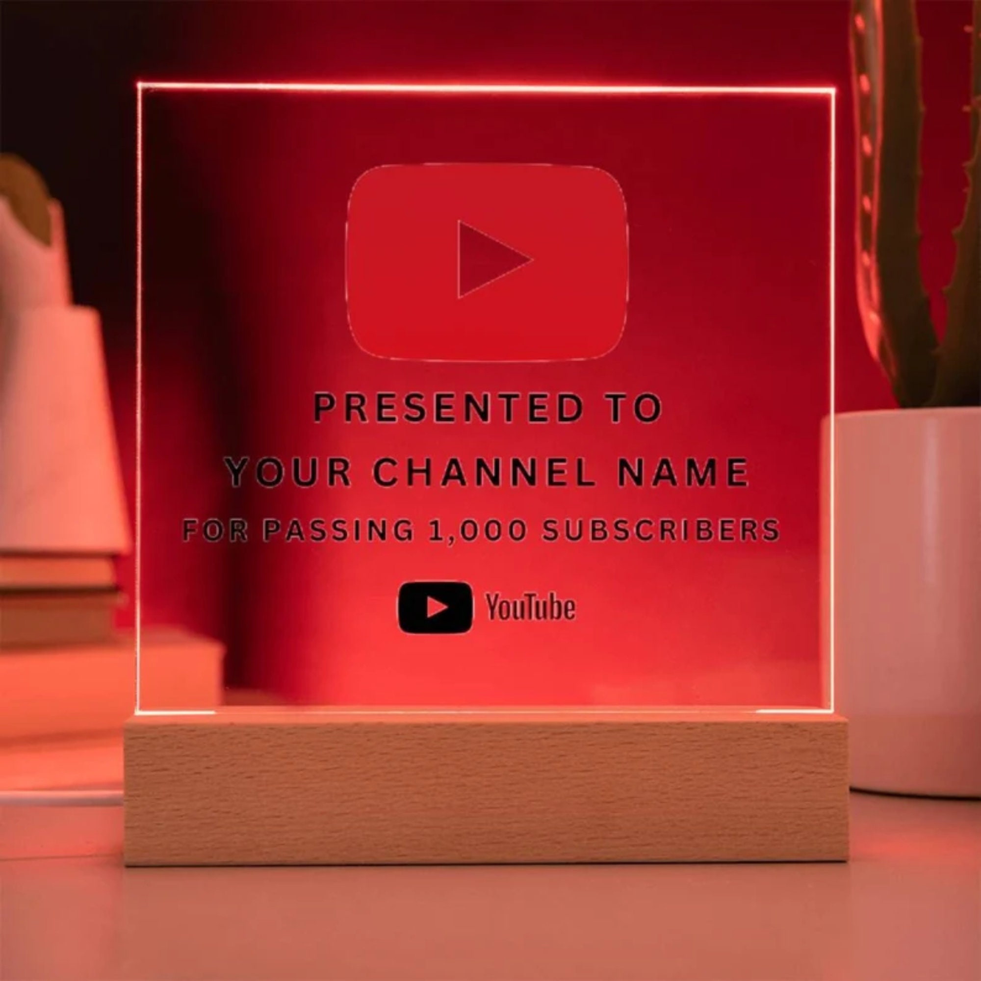 Custom Youtube Mini Plaque, Custom Youtube Play Button , Personalized ...